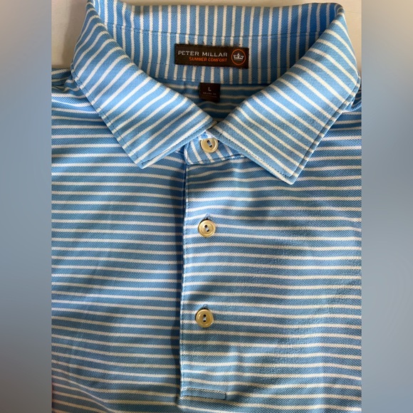 Peter Millar | Shirts | Peter Millar Summer Comfort Golf Polo Blue ...